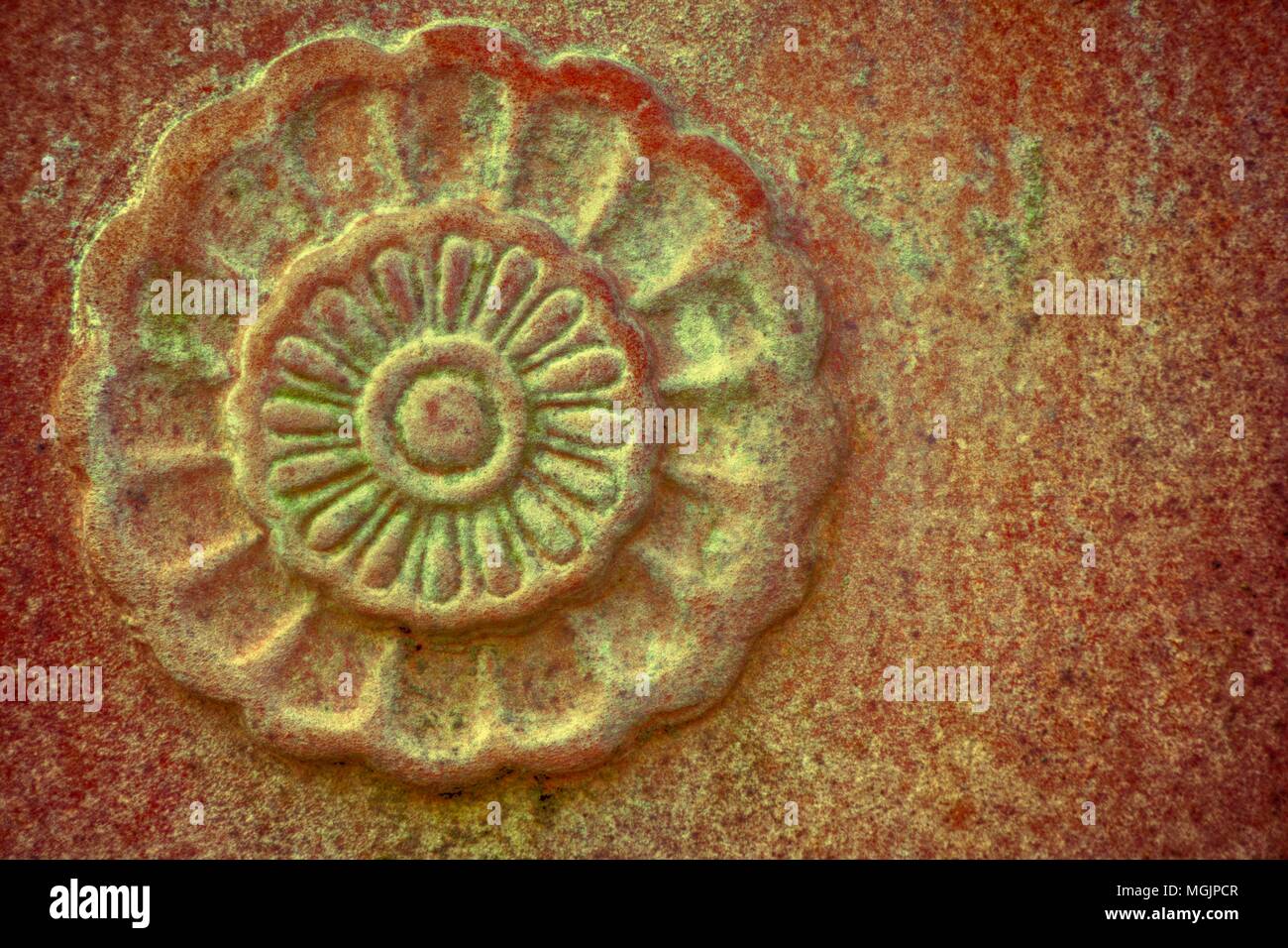 Ornate stone texture, circle rock shape, background for web site or ...