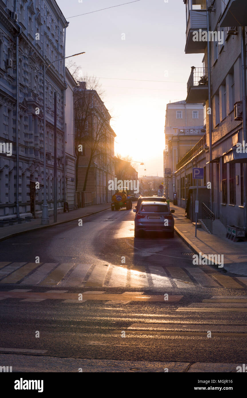city street at sunset. background, summer Stock Photo - Alamy