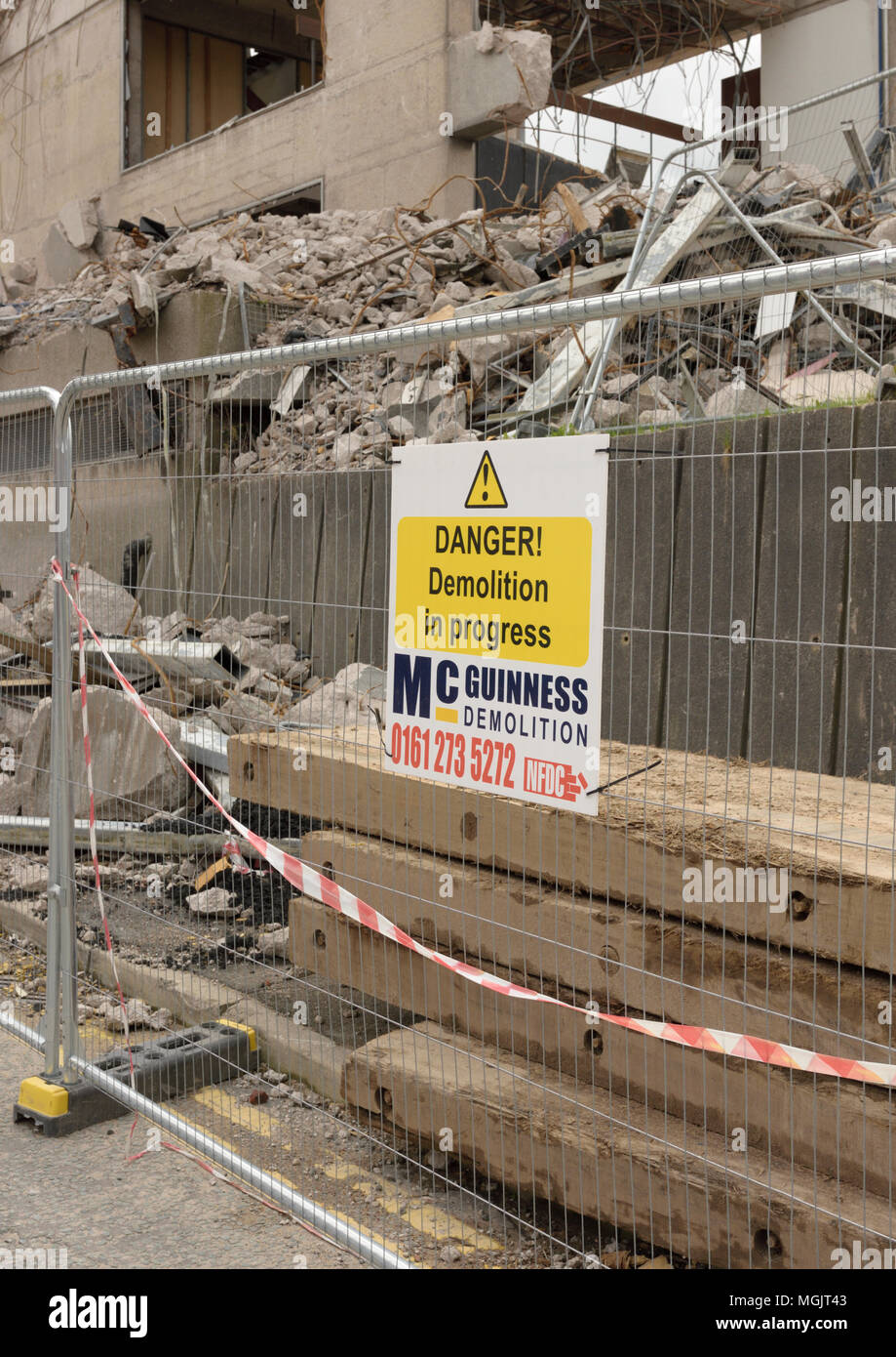 Danger Demolition In Progress Sign Stock Photos & Danger Demolition In ...