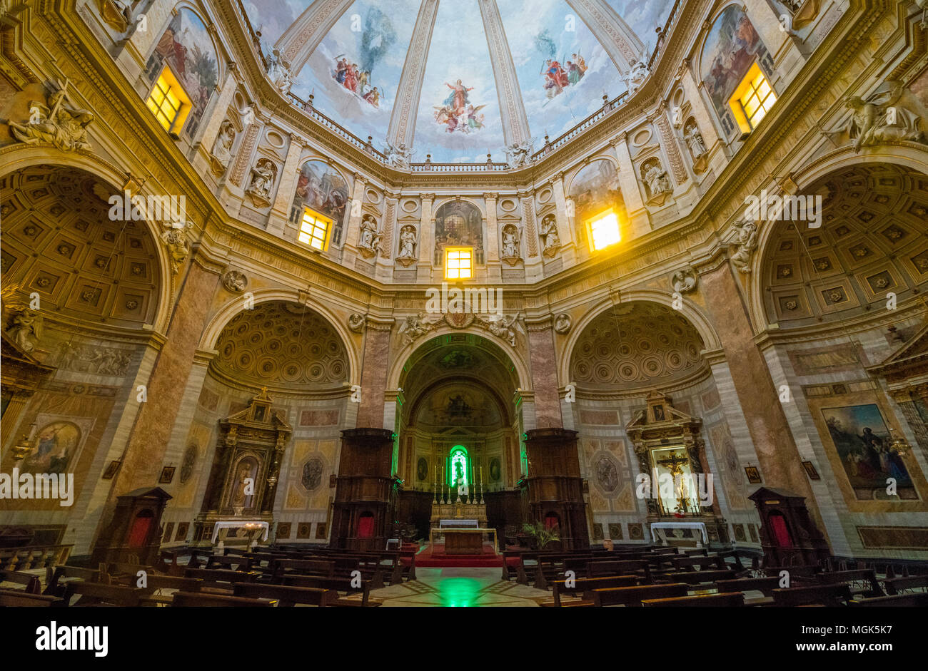 Indoor sight in Santa Margherita Basilica in Montefiascone, province of ...