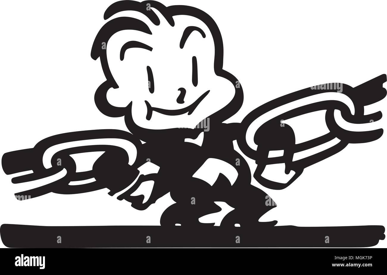 Strongest Link - Retro Clipart Illustration Stock Vector Image & Art ...