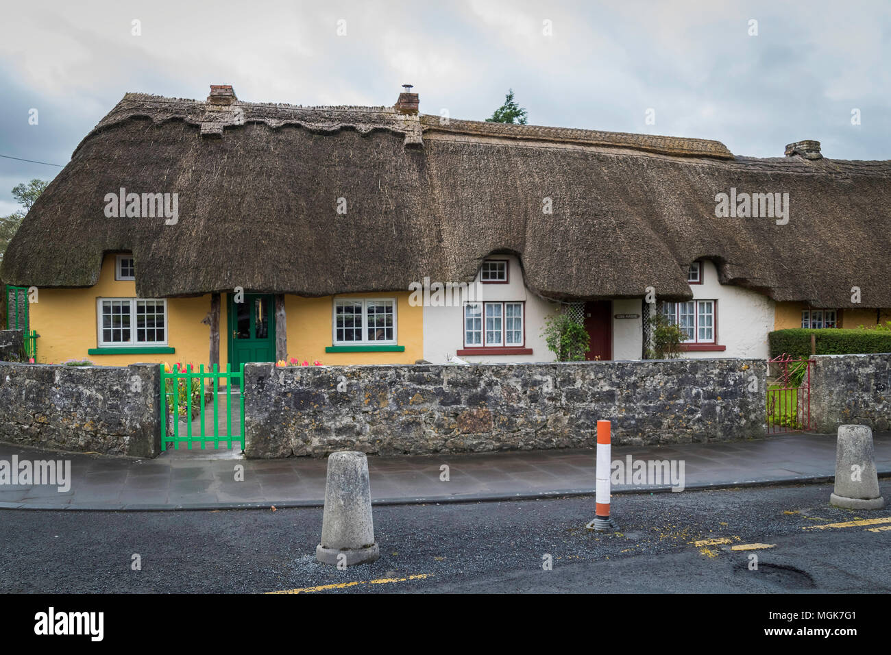 Traditional Thatched Roof Cottage, Adare village, Ireland, Colorful ...