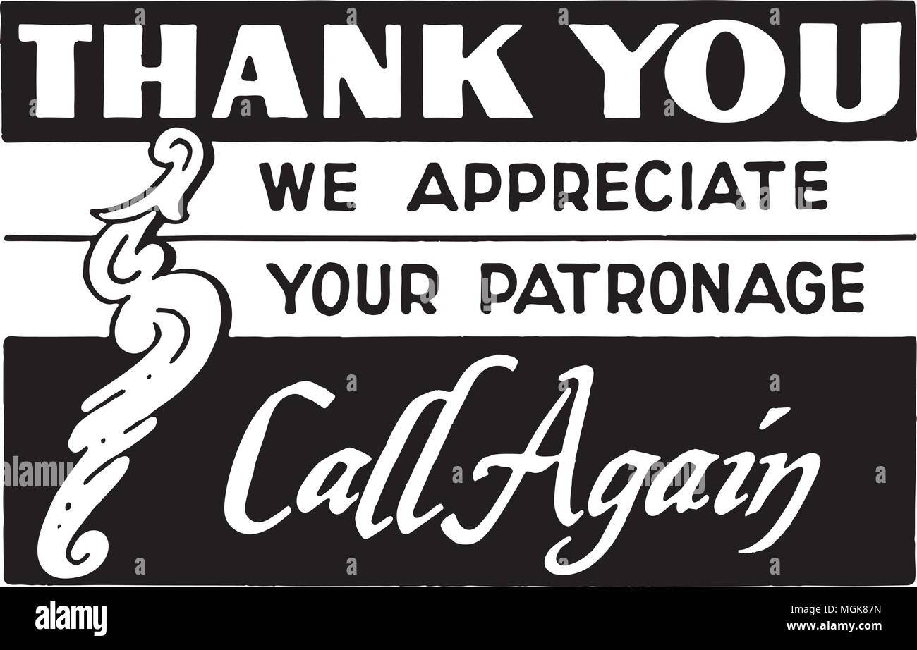 Thank You 2 - Retro Ad Art Banner Stock Vector Image & Art - Alamy