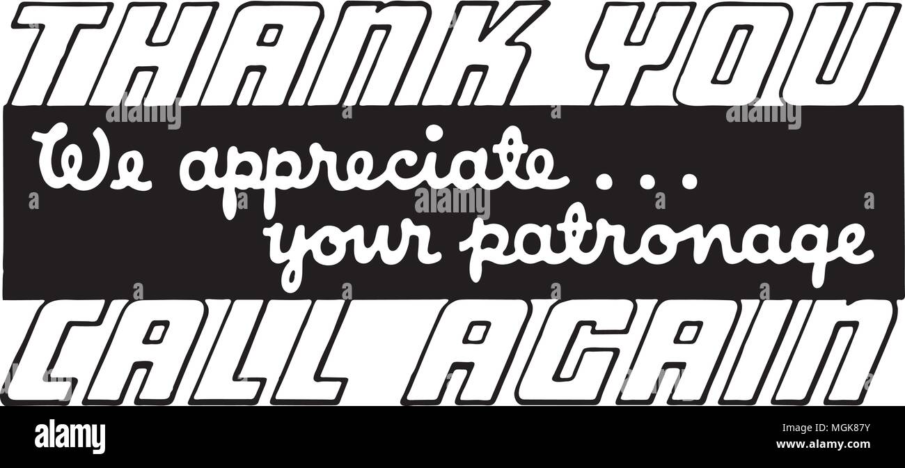 Thank You Call Again 4 - Retro Ad Art Banner Stock Vector Image & Art ...