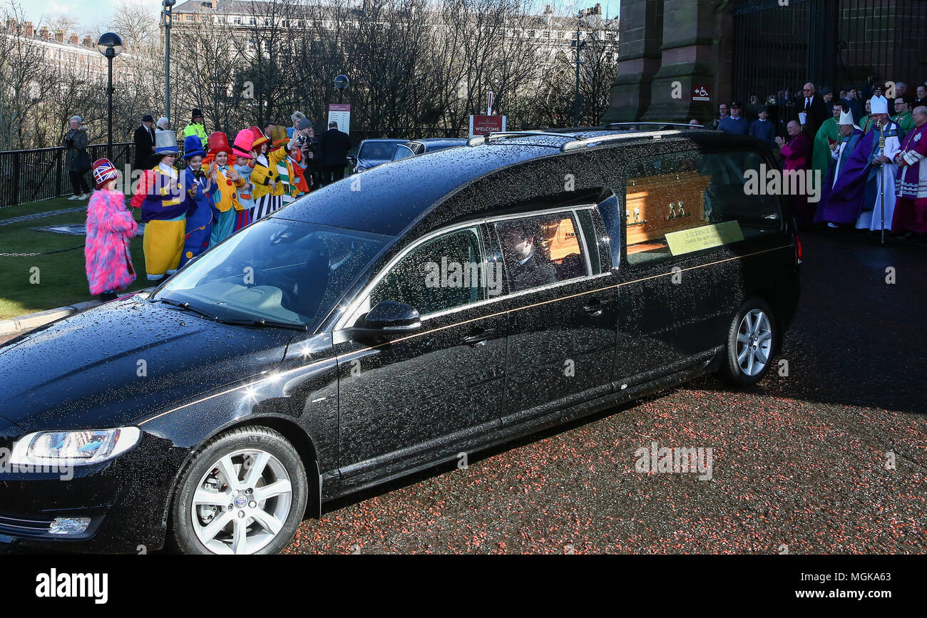 The funeral of Sir Ken Dodd at Liverpool’s Anglican Cathedral Featuring ...
