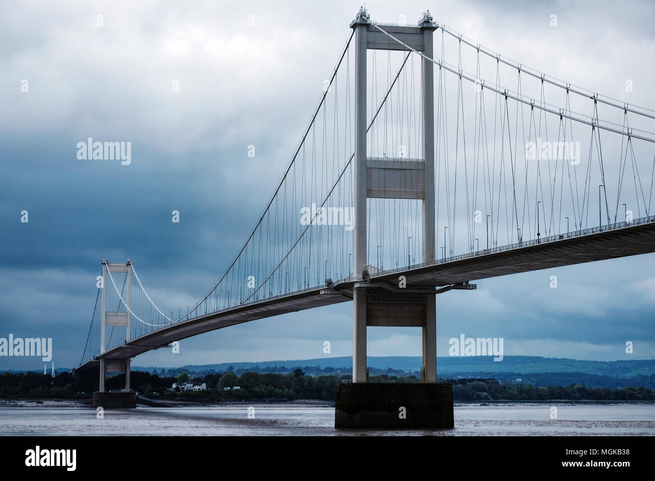 The Severn Bridge, seen from Aust, England Stock Photo - Alamy