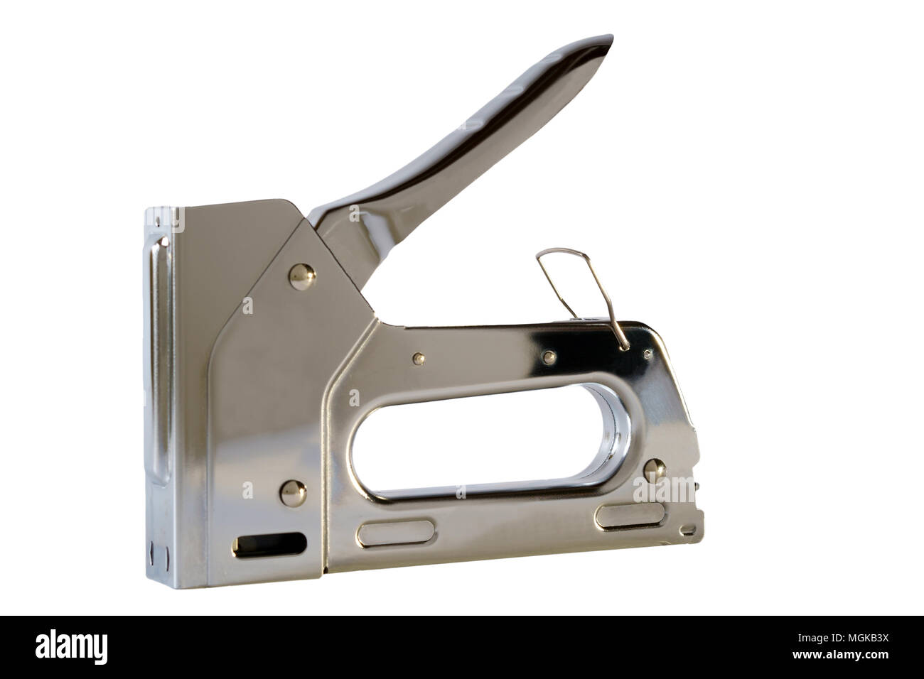 A new stapler gun isolated on a white background Stock Photo - Alamy