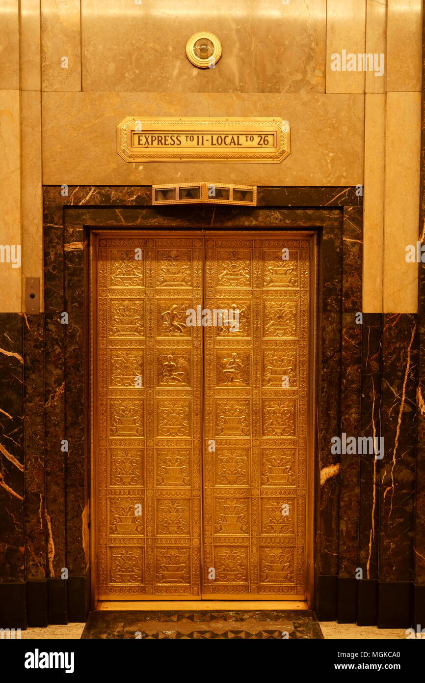 Detroit, Michigan/USA - April 9th, 2018 : Fisher Building, elevator ...