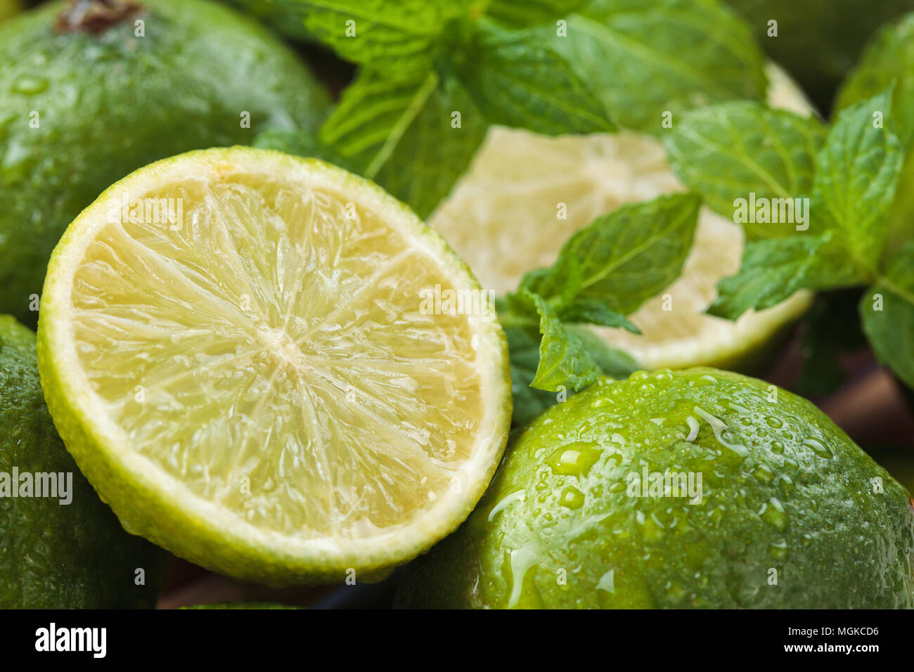 Wet fresh limes hi-res stock photography and images - Alamy