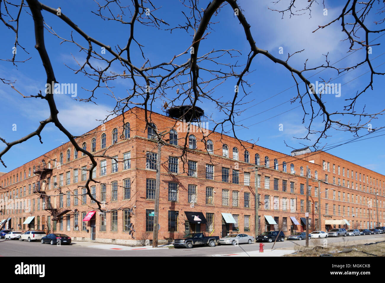 Detroit, Michigan/USA - April 7th, 2018 : On Iron street, an old ...
