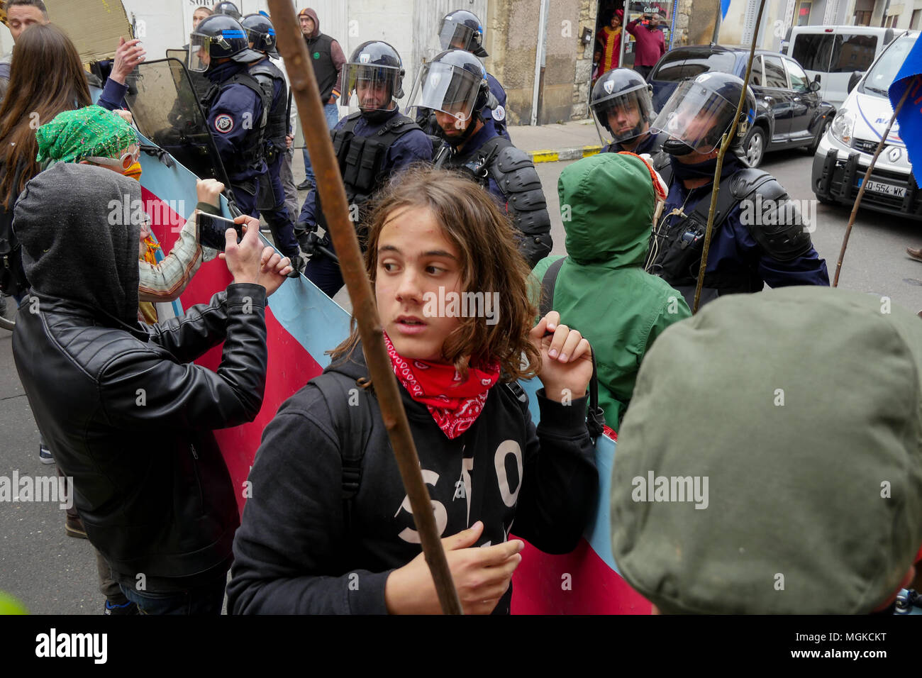 Protesters support ZAD (Zone to Defend) in Dijon, Cote d4Or, France ...