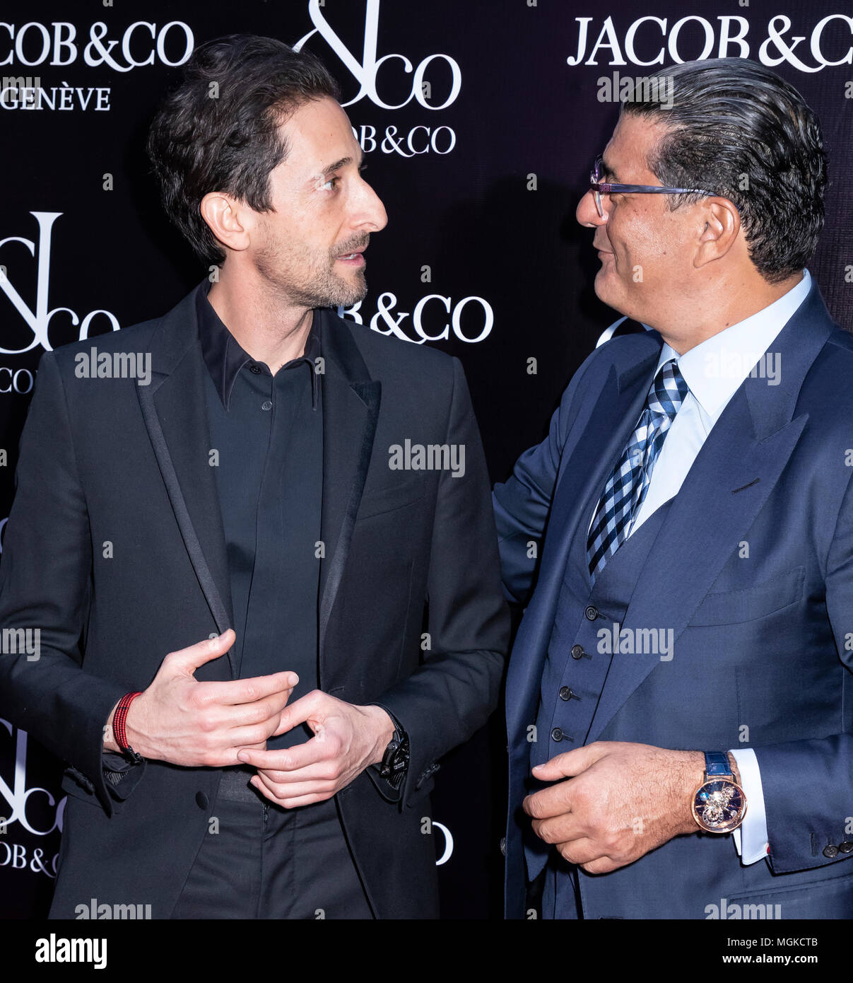 New York, NY, USA - April 26, 2018: Adrien Brody and Jacob Arabo attend ...