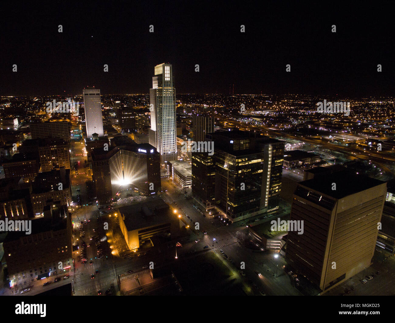 Omaha nebraska skyline aerial drone hi-res stock photography and images ...