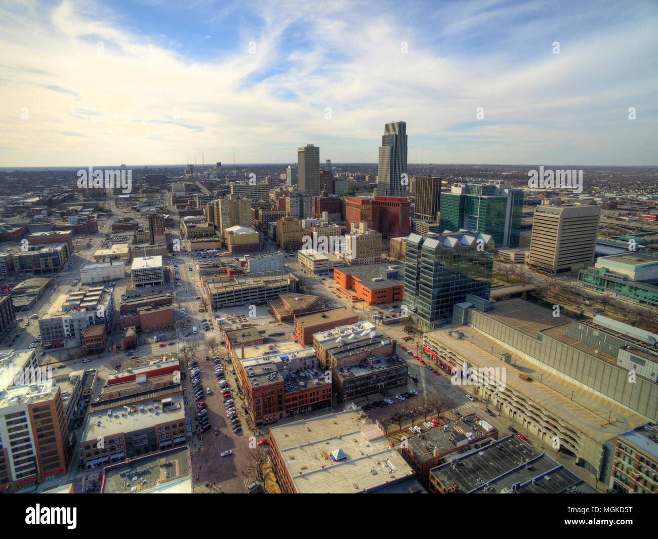 Omaha nebraska skyline aerial drone hi-res stock photography and images ...
