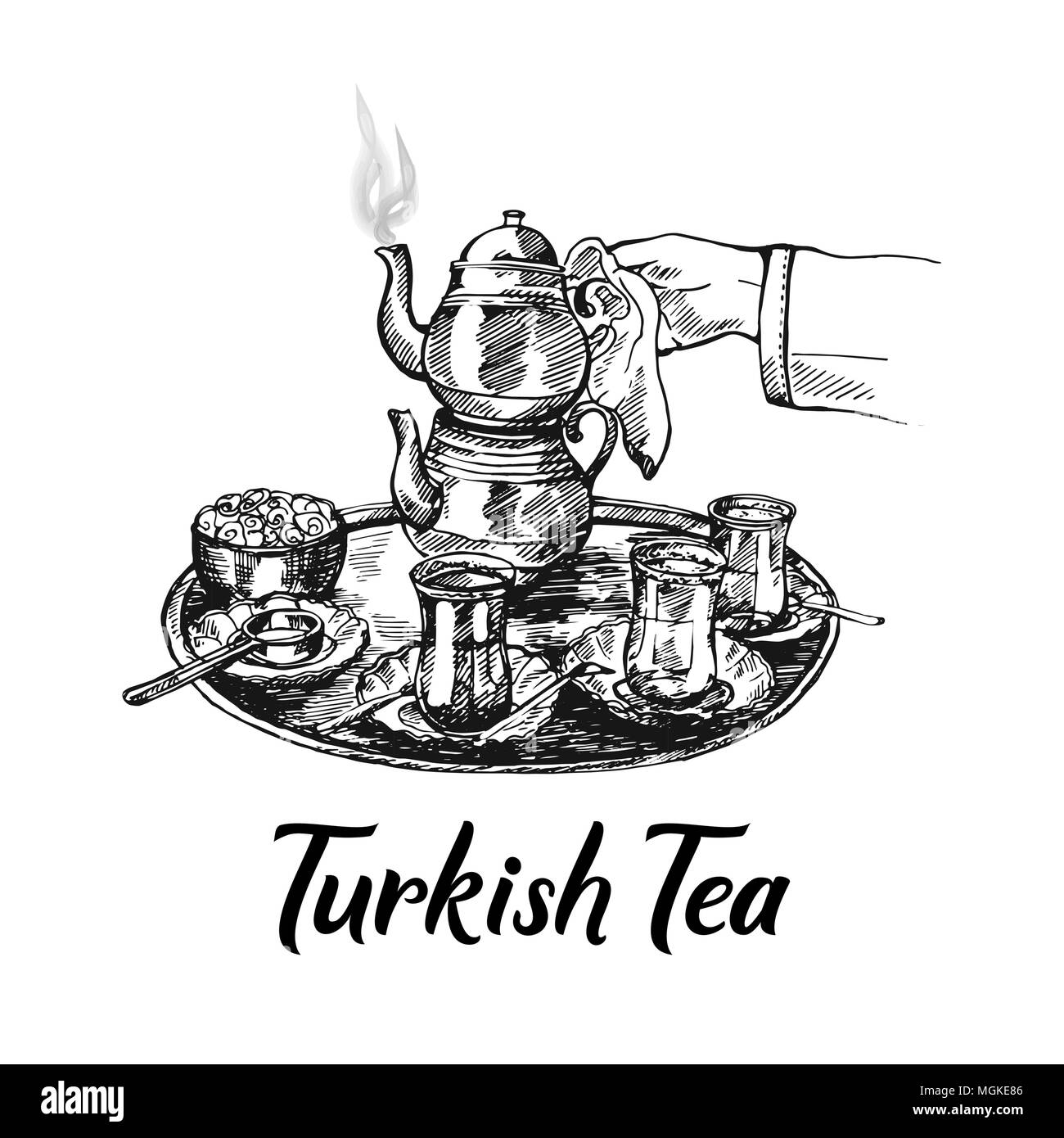 Turkish tea Black and White Stock Photos & Images - Alamy