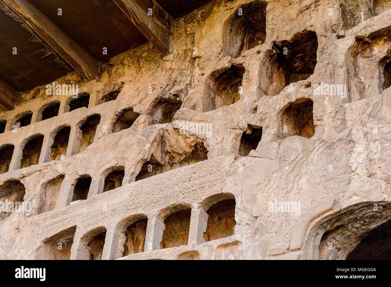 Caves at the Longmen Grottoes ( Dragon's Gate Grottoes) or Longmen ...
