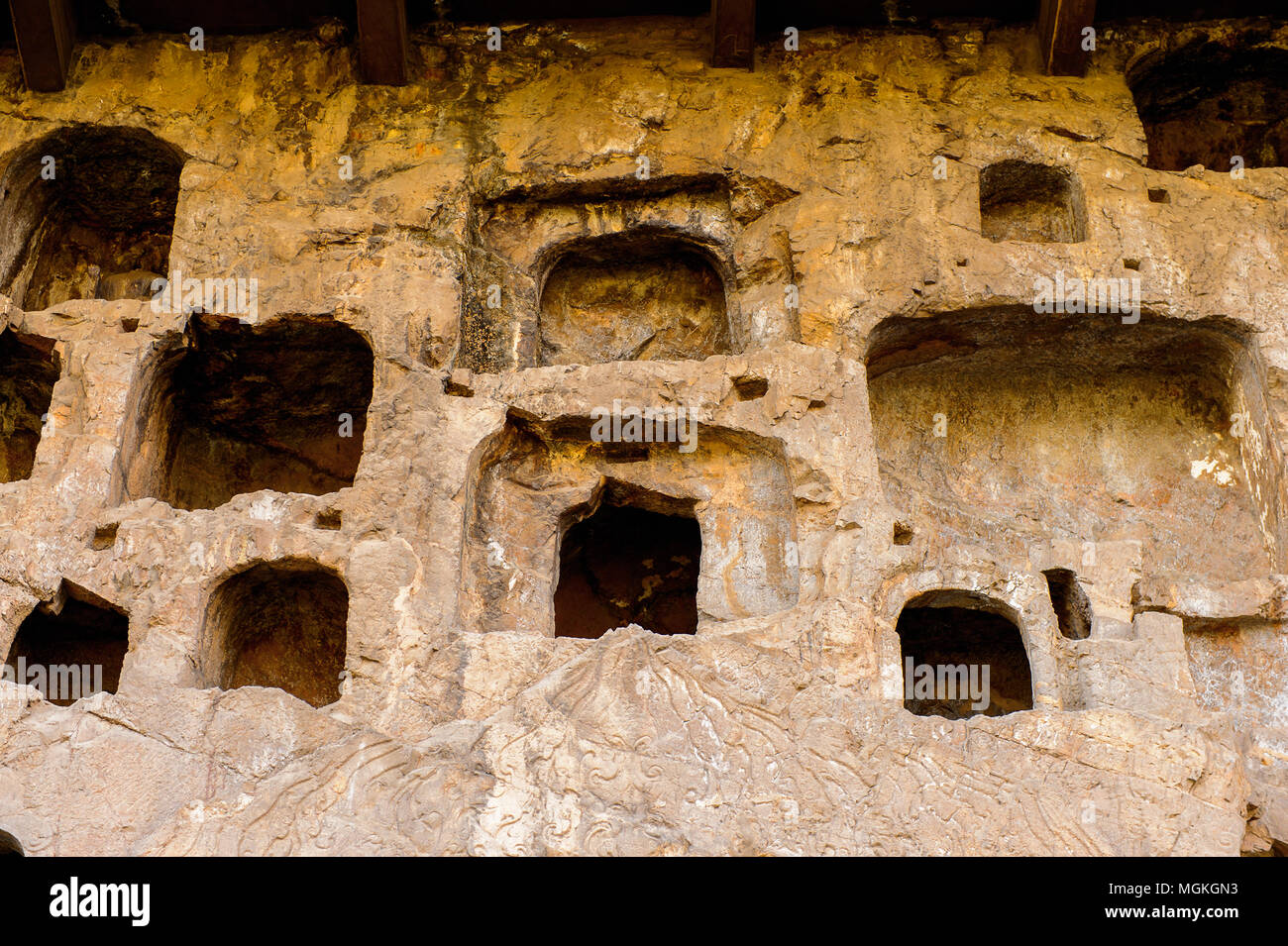 Longmen Grottoes ( Dragon's Gate Grottoes) or Longmen Caves.UNESCO ...