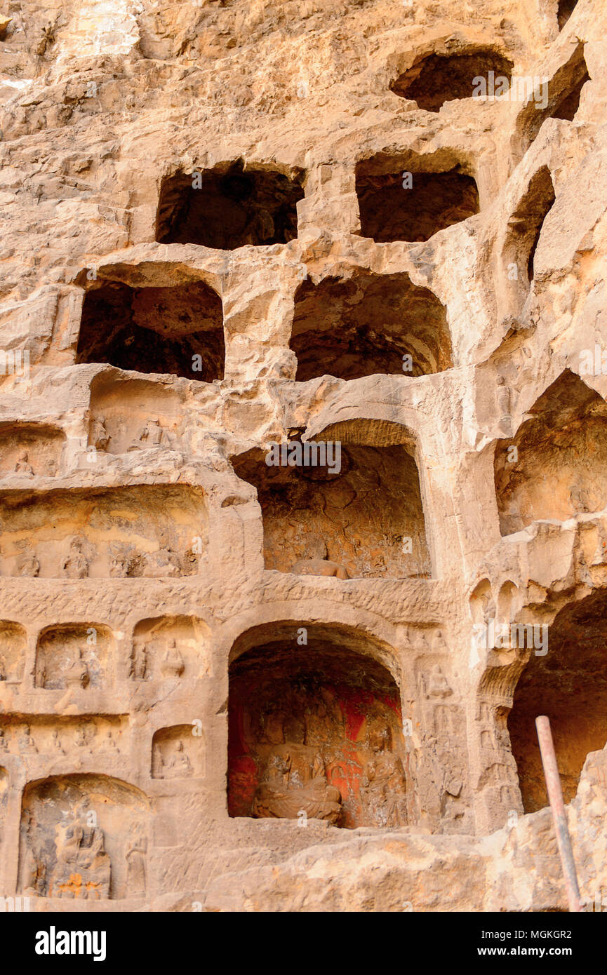 Longmen Grottoes ( Dragon's Gate Grottoes) or Longmen Caves.UNESCO ...