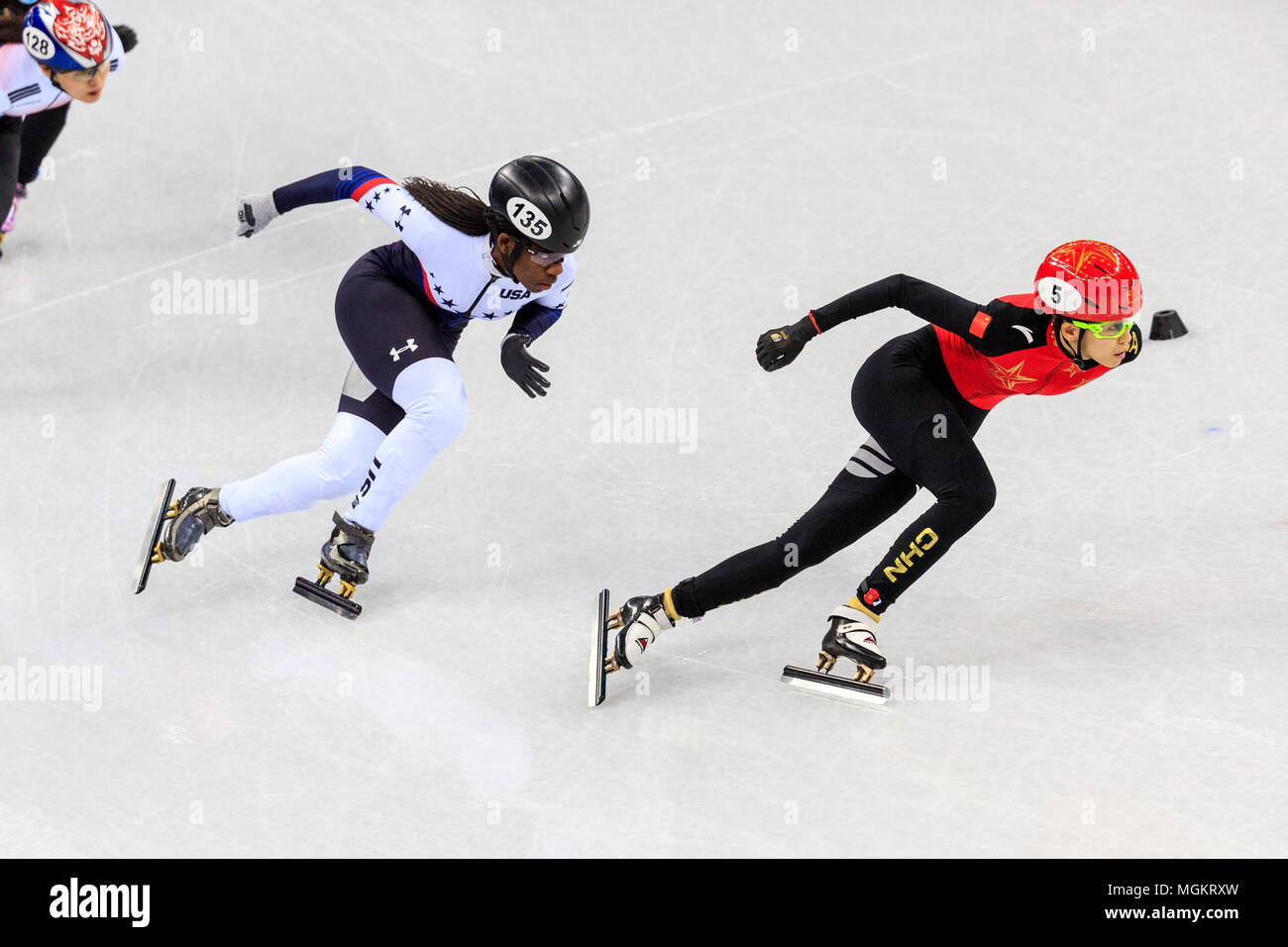 Fan Kexin (CHN) #5, Maame Biney (USA) #135 competing in the Women's ...