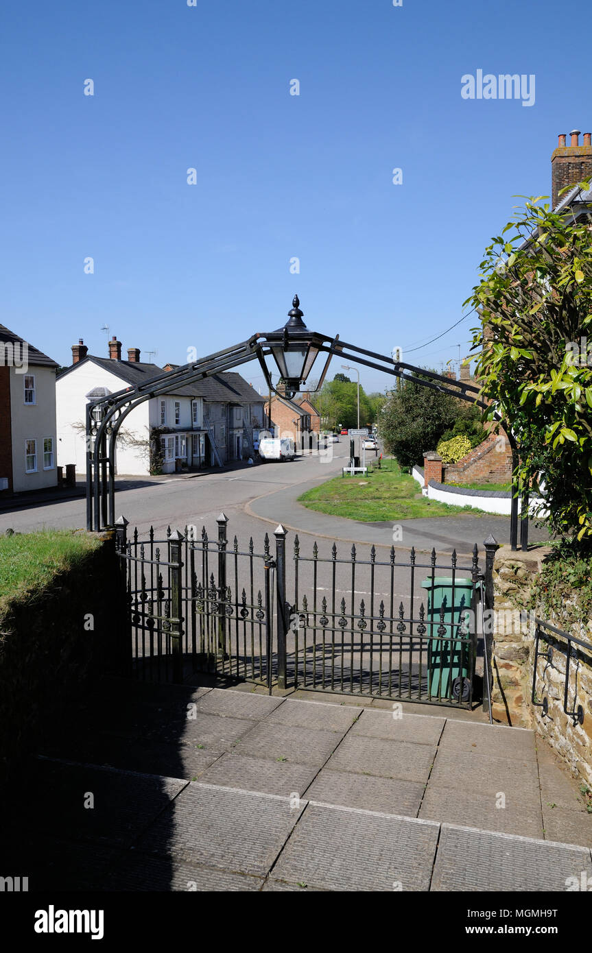 View down the main street from the churchyard of St Mary Magdalene ...