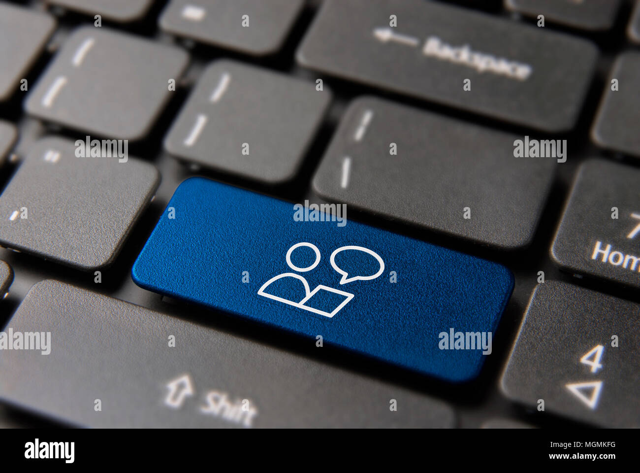 Online business customer service icon on computer keyboard for internet ...