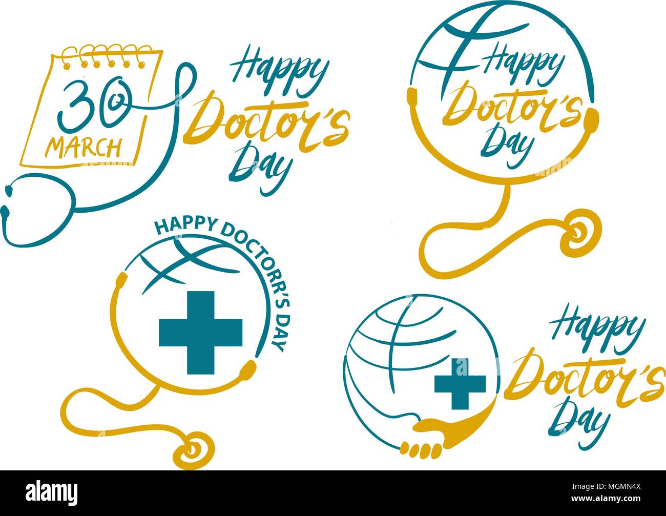 Happy Doctor's Day Template Set Stock Vector Image & Art - Alamy