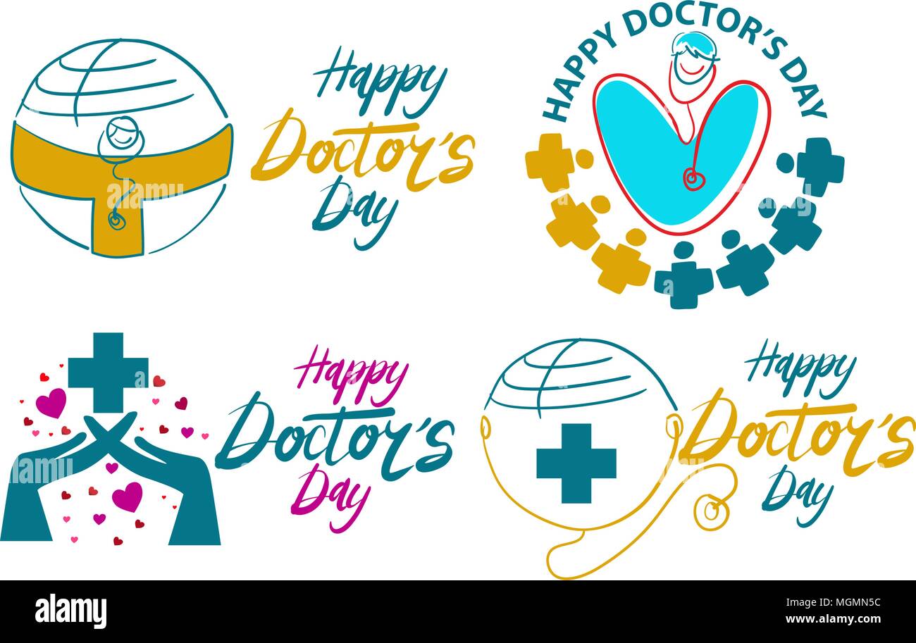 Happy Doctor's Day Template Set Stock Vector Image & Art - Alamy