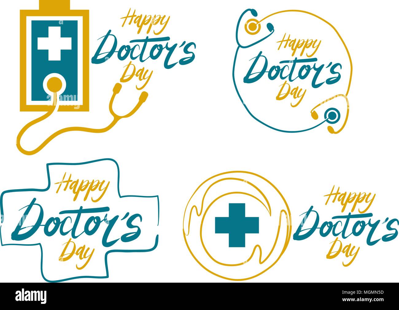 Happy Doctor's Day Template Set Stock Vector Image & Art - Alamy