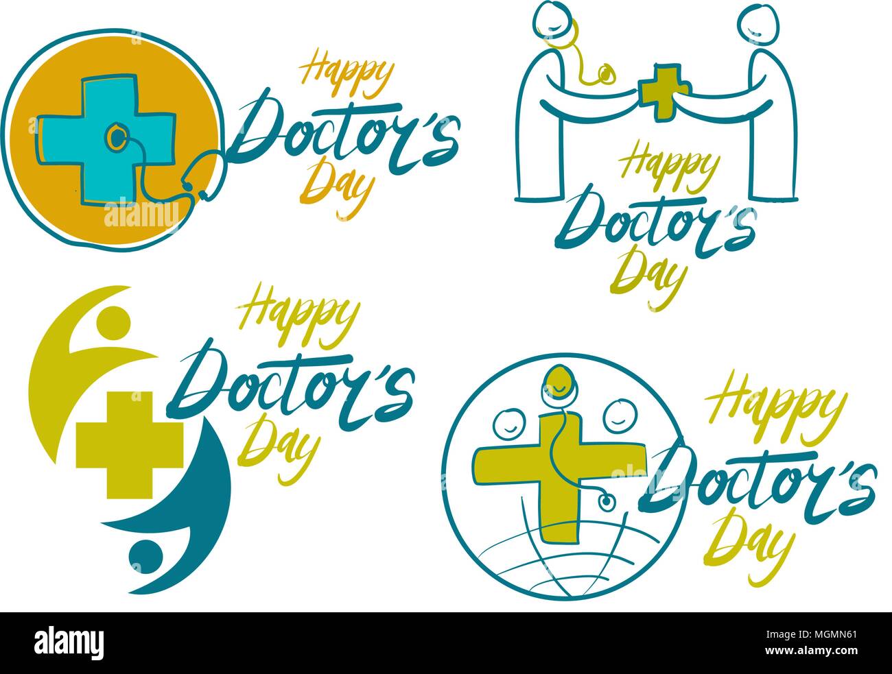 Happy Doctor's Day Template Set Stock Vector Image & Art - Alamy
