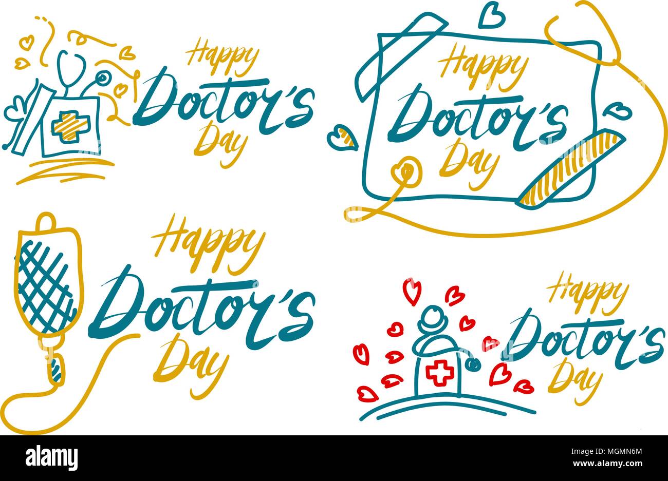 Happy Doctor's Day Template Set Stock Vector Image & Art - Alamy