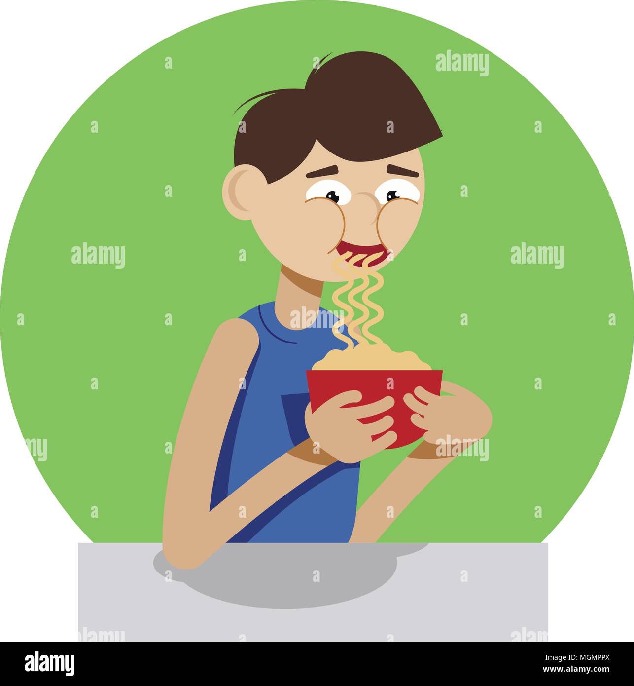 Cartoon illustration hungry boy hi-res stock photography and images - Alamy