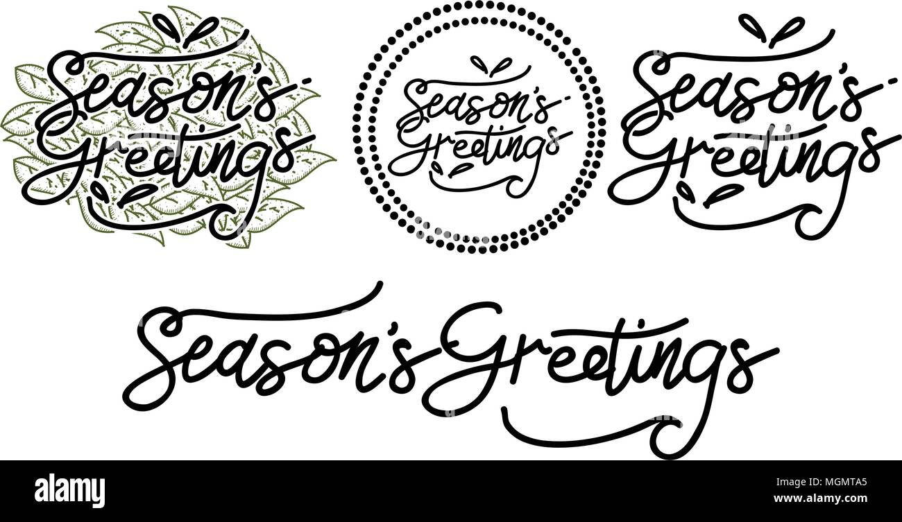 Season's Greetings Template Set Stock Vector Image & Art - Alamy
