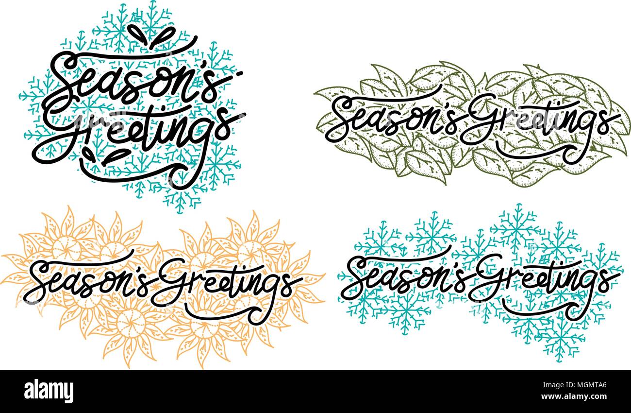 Season's Greetings Template Set Stock Vector Image & Art - Alamy