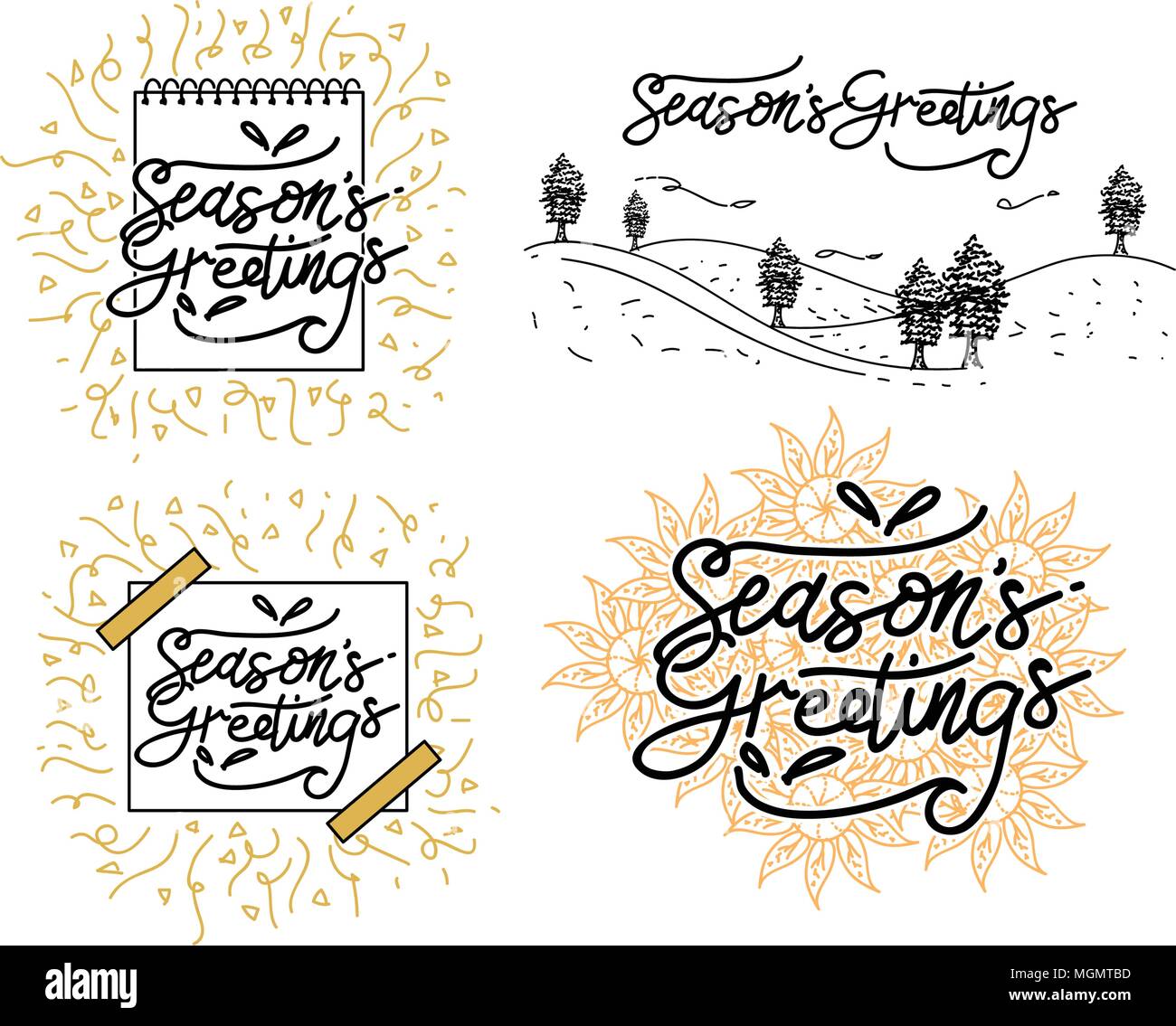 Season´s greetings hand lettering Cut Out Stock Images & Pictures - Alamy