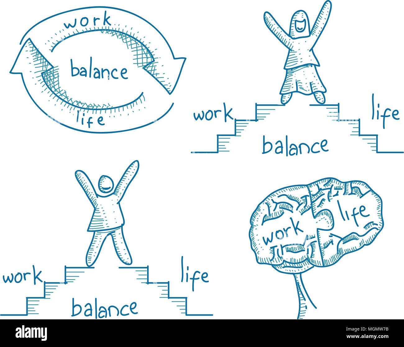 Work Life Balance Template Set Stock Vector Image & Art - Alamy