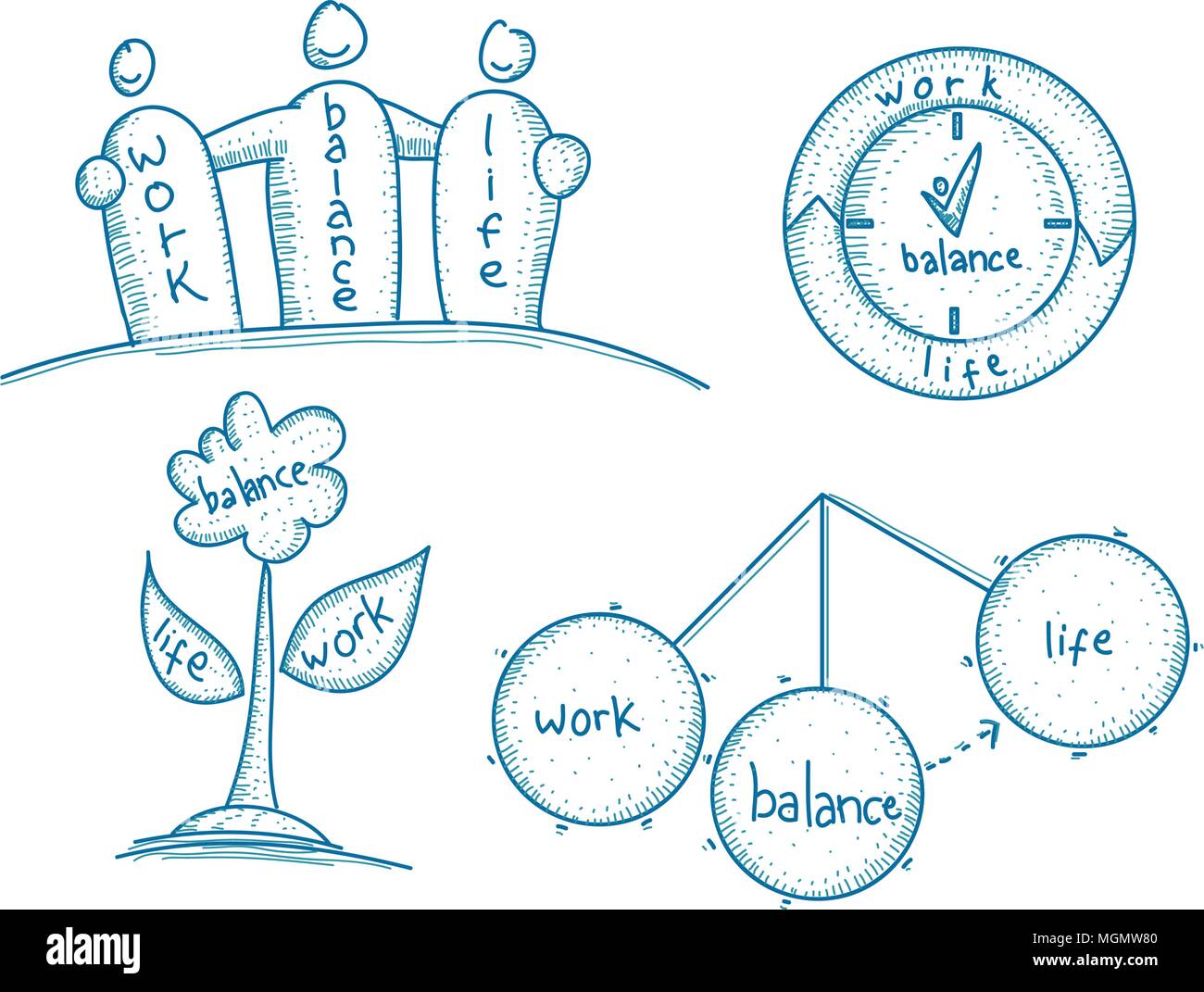 Work Life Balance Template Set Stock Vector Image & Art - Alamy