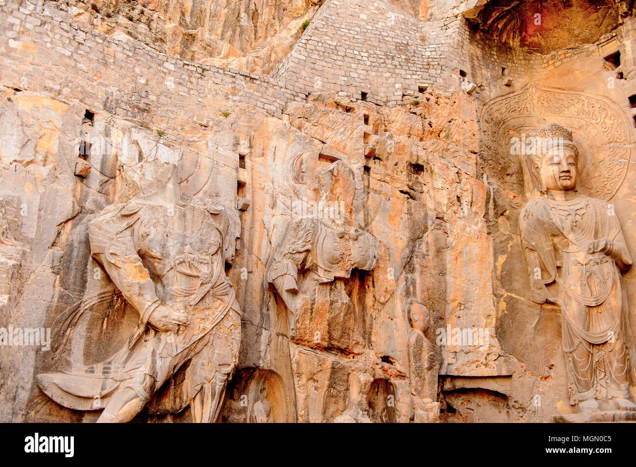 Longmen Grottoes ( Dragon's Gate Grottoes) or Longmen Caves.UNESCO ...