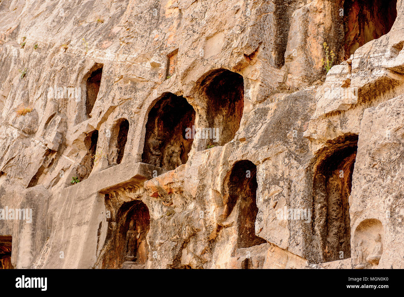 Longmen Grottoes ( Dragon's Gate Grottoes) or Longmen Caves.UNESCO ...