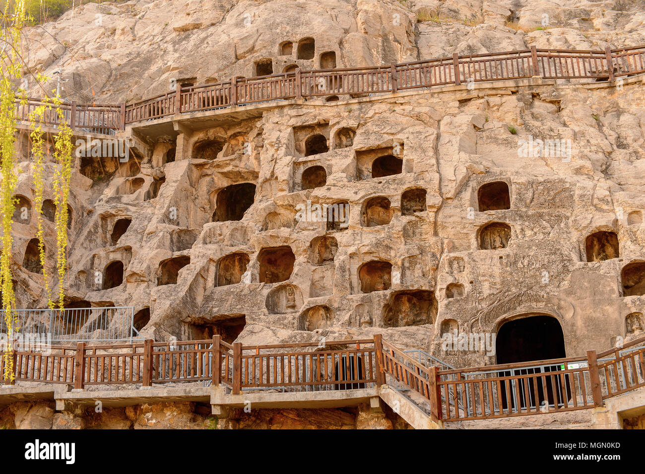 Longmen Grottoes ( Dragon's Gate Grottoes) or Longmen Caves.UNESCO ...