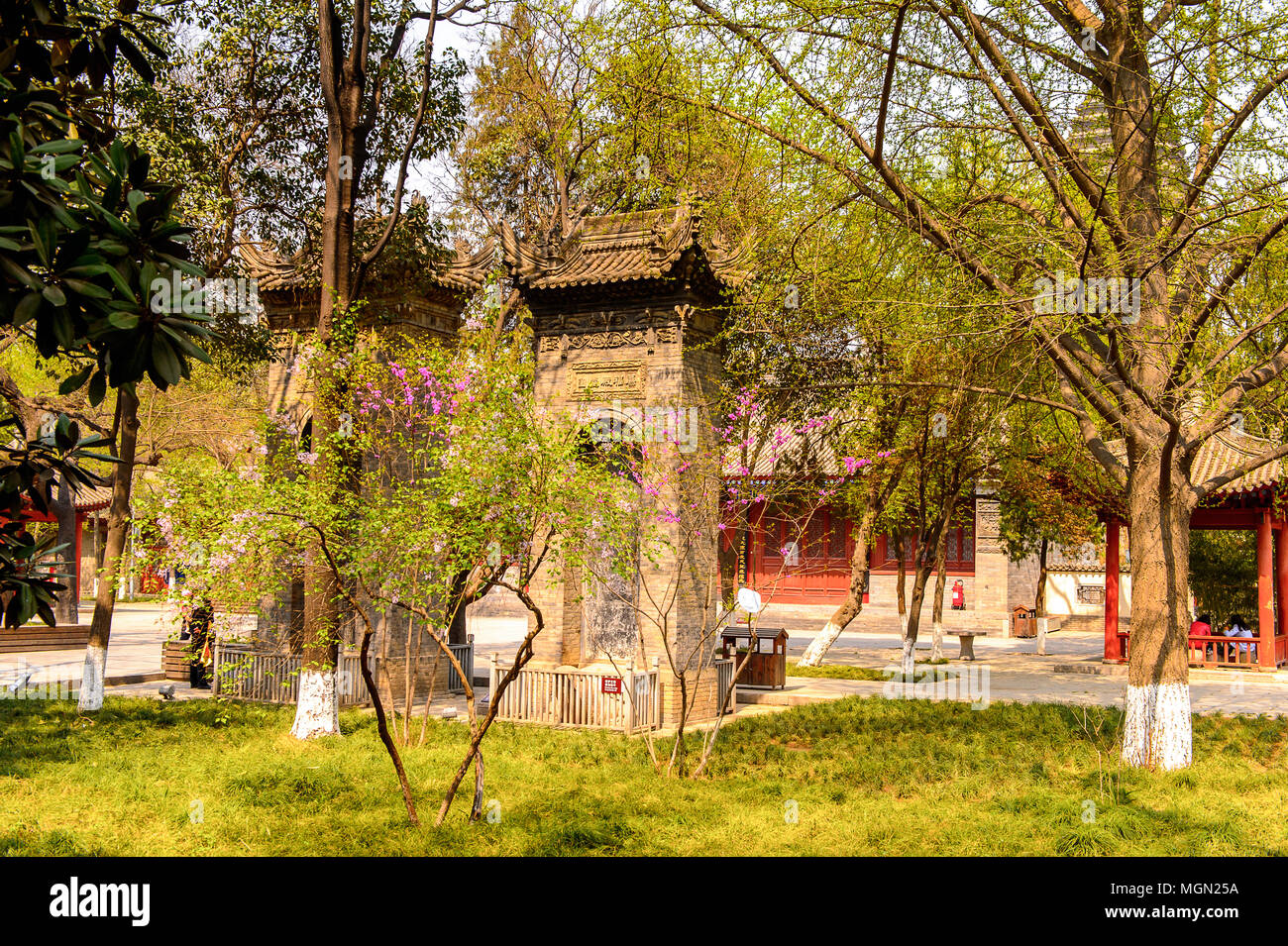 Park around the Small (Little) Wild Goose Pagoda, XIan, Shaanxi, China ...