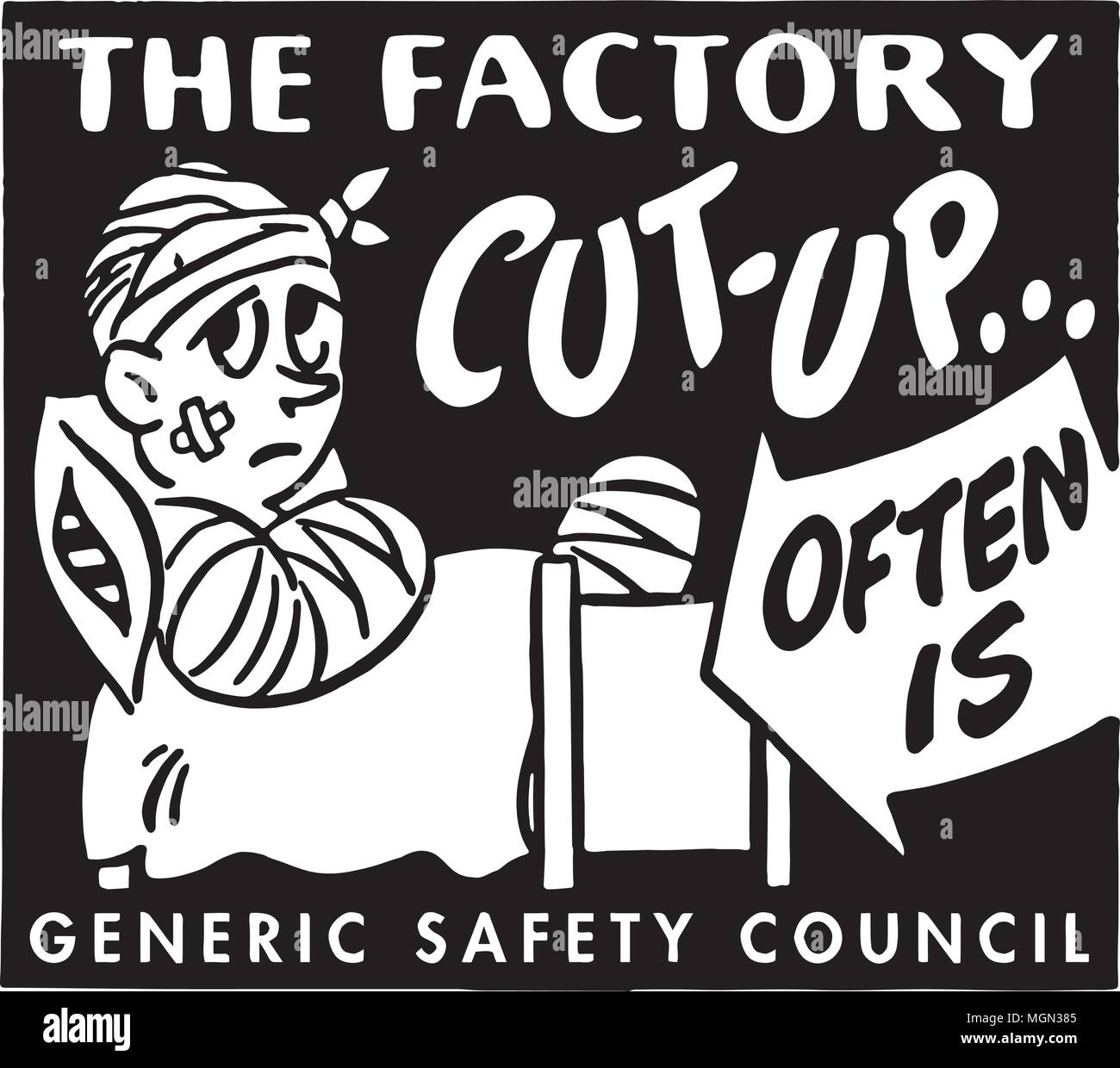The Factory Cut-Up - Retro Ad Art Banner Stock Vector Image & Art - Alamy