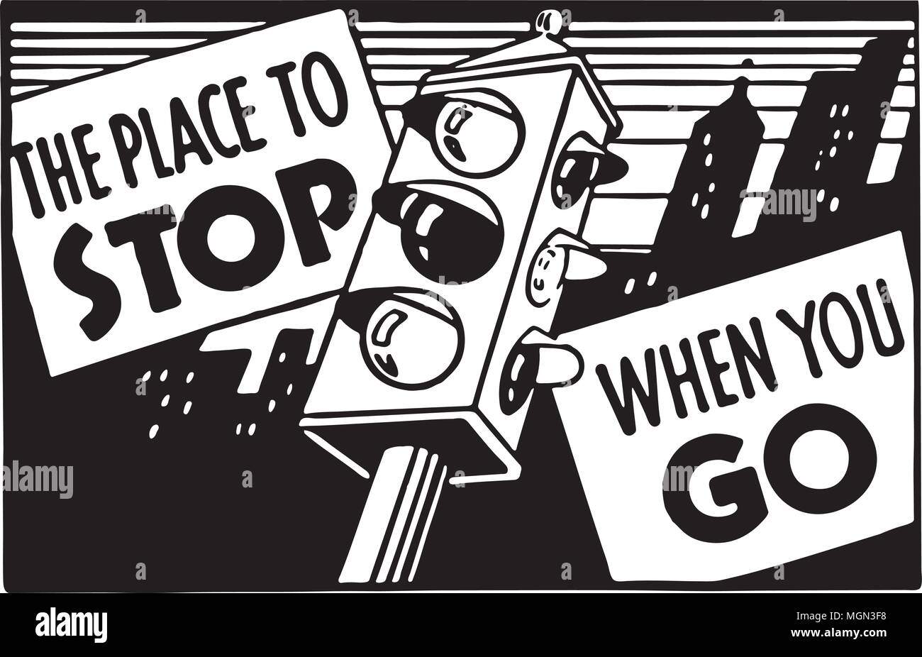 The Place To Stop 2 - Retro Ad Art Banner Stock Vector Image & Art - Alamy