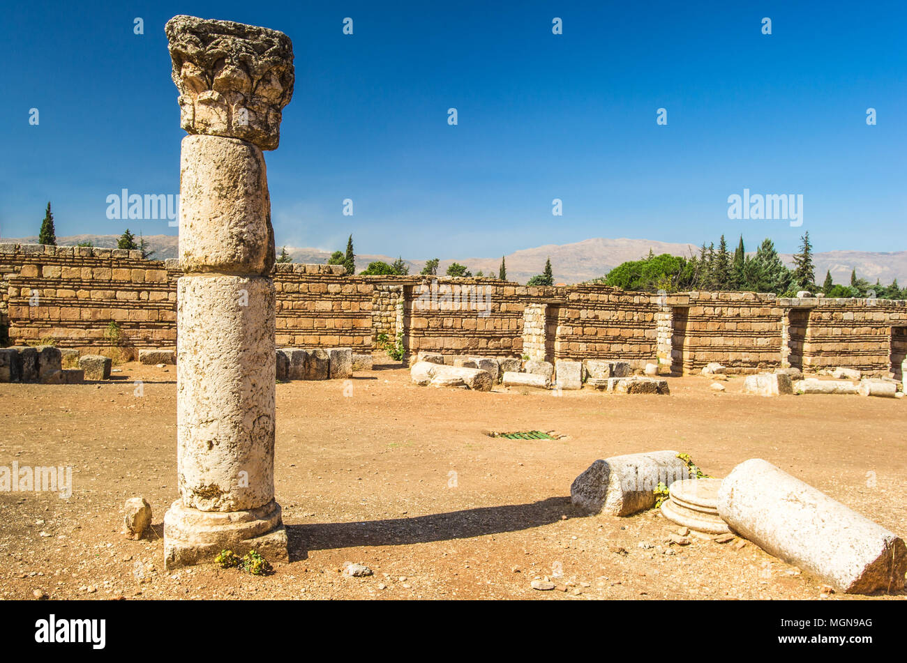 Ruins of the Umayyad city of Anjar, Lebanon. UNESCO World Heritage Site ...