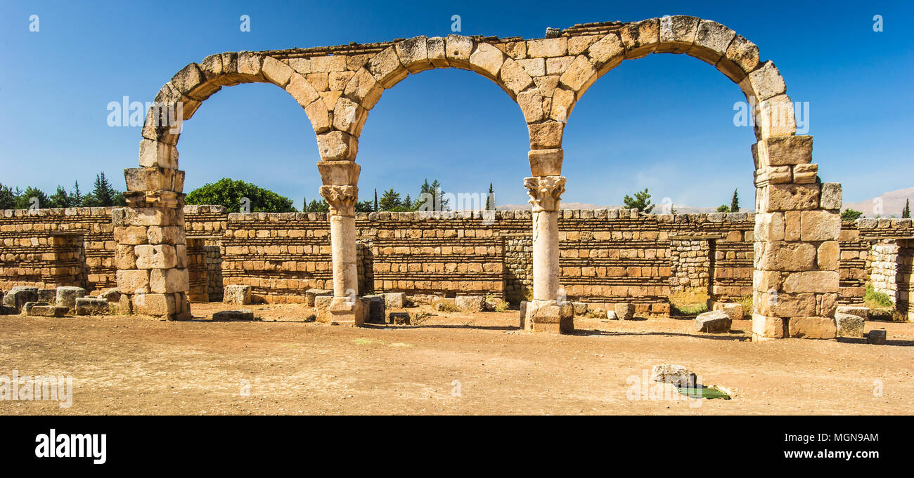Ruins of the Umayyad city of Anjar, Lebanon. UNESCO World Heritage Site ...