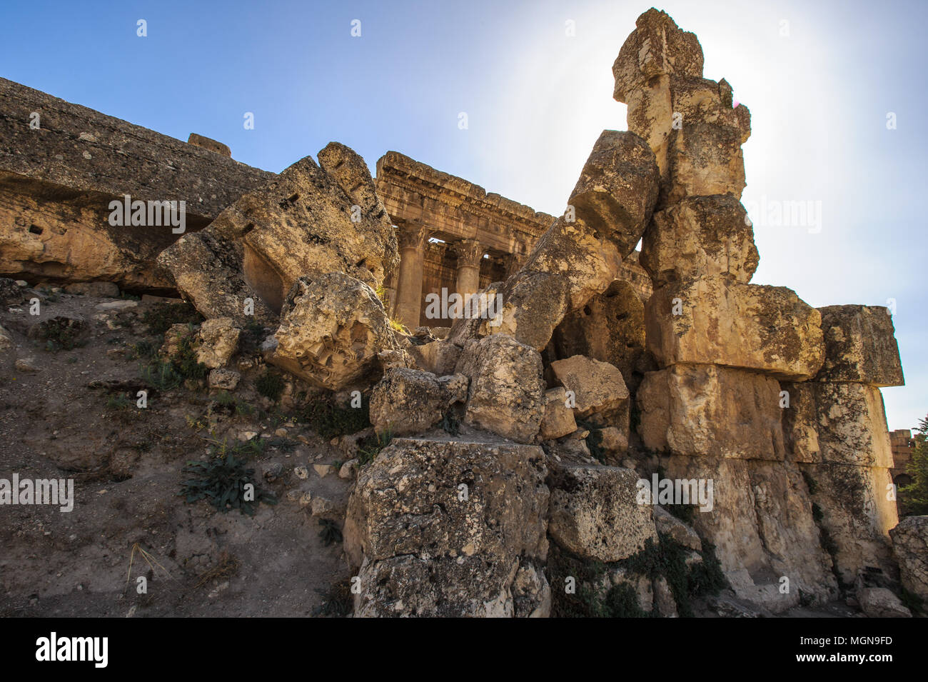 Roman ruins of Baalbek, Lebanon. Heliopolis, the City of the Sun ...