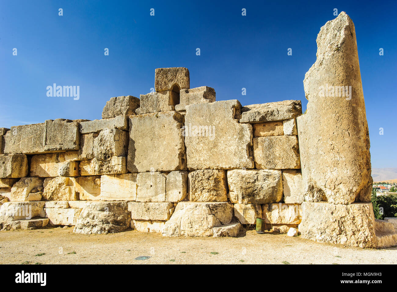 Columns of the Roman ruins in Lebanon, Baalbek Stock Photo - Alamy