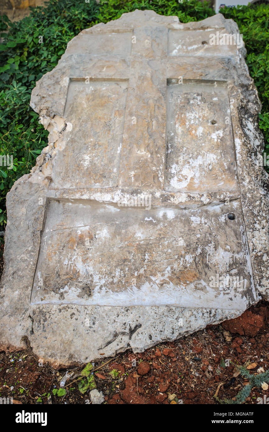 Stone with christ in Beirut, Lebanon Stock Photo - Alamy