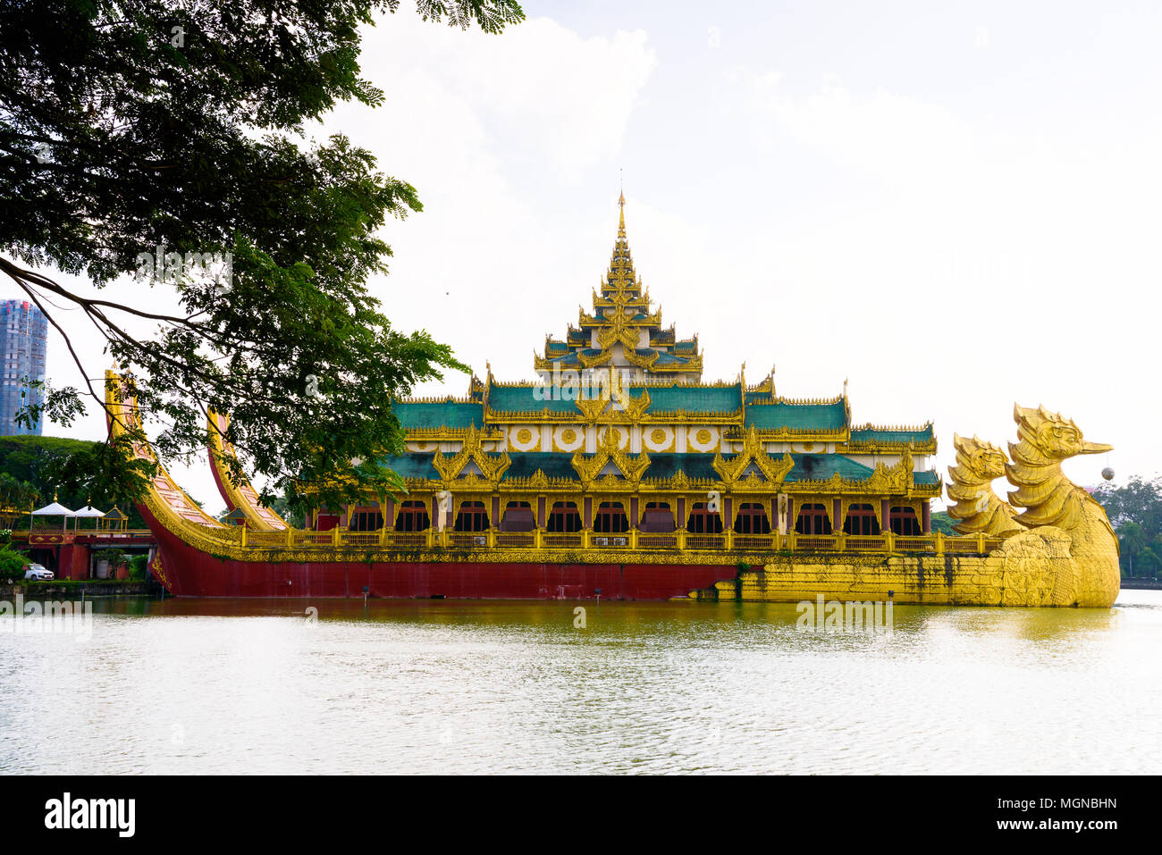The Floating Barge, Karaweik Hall, Yangon, the former capital of ...