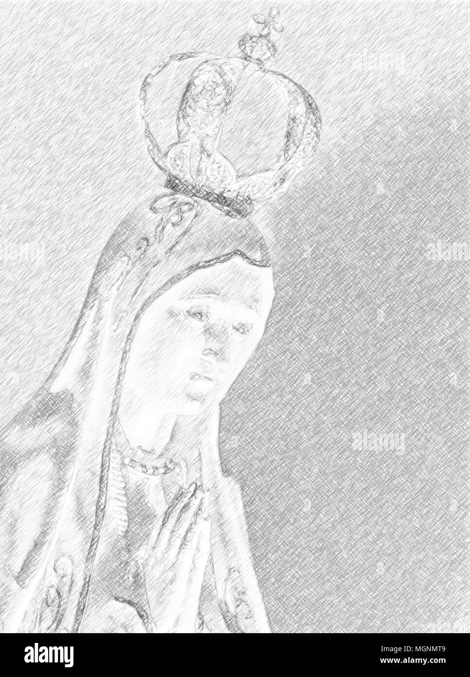 Our lady of fátima Black and White Stock Photos & Images - Alamy