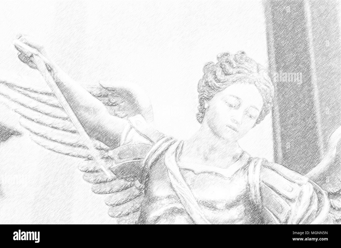 illustration of The sword of the Archangel Michael Stock Photo - Alamy